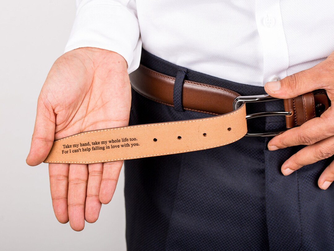 Custom Handmade Belt, Leather Belt Men, Groomsman Gift, Anniversary ...