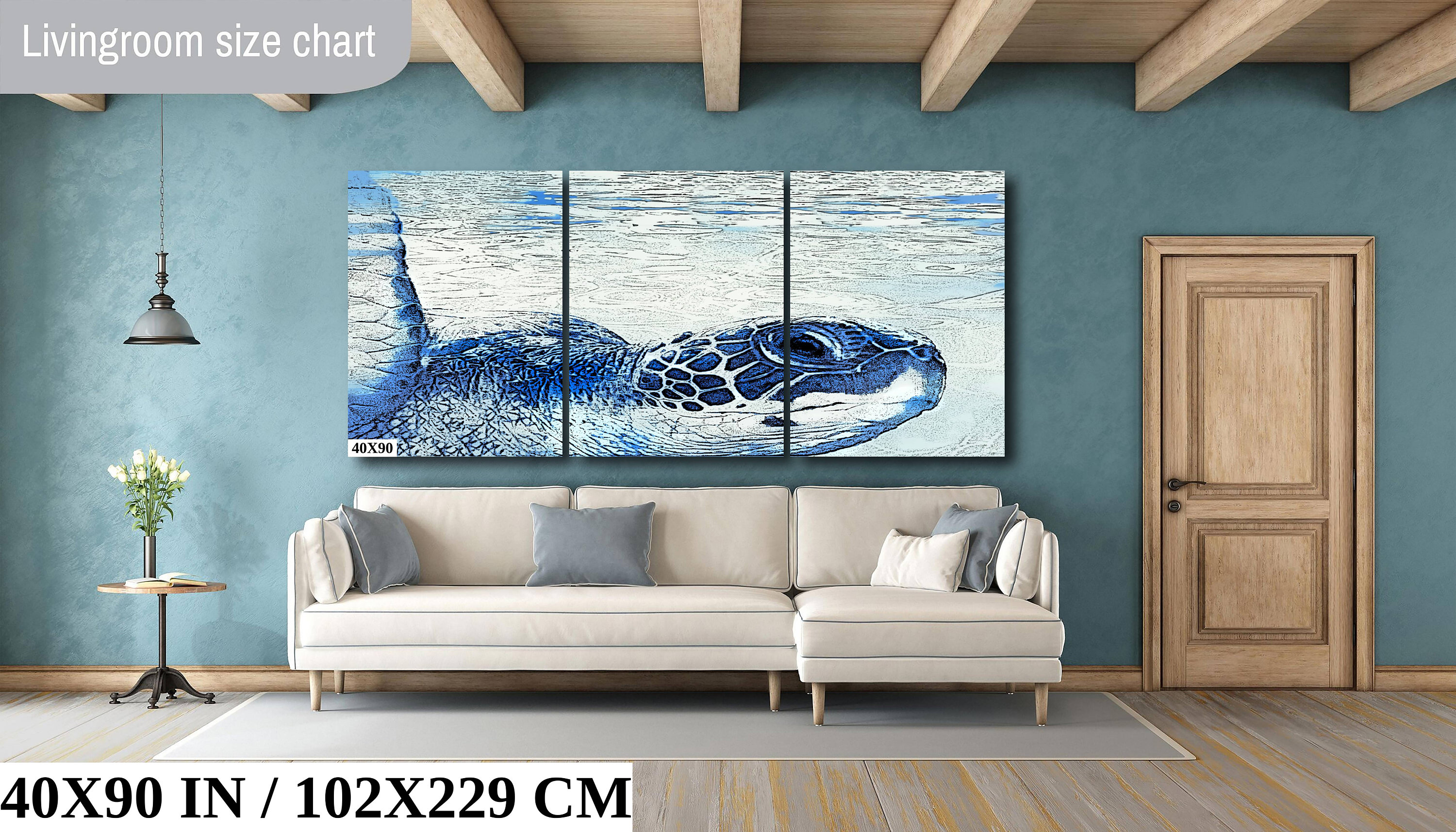 Blue Green Sea Turtle Wall Art Photograph Ocean Blue Decor - Etsy