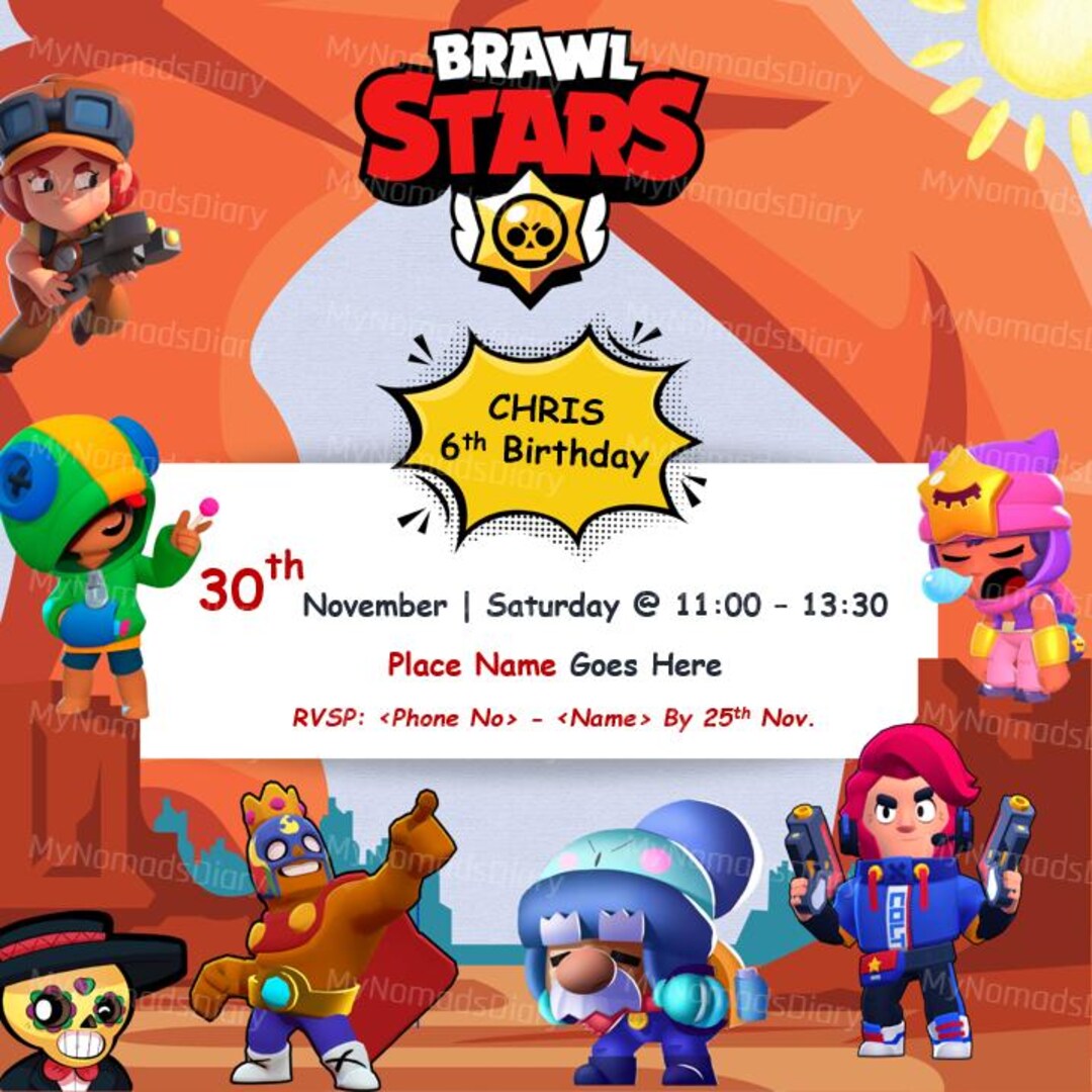 Brawl Stars - MND6 - Brawl Stars Invitation - Etsy Australia
