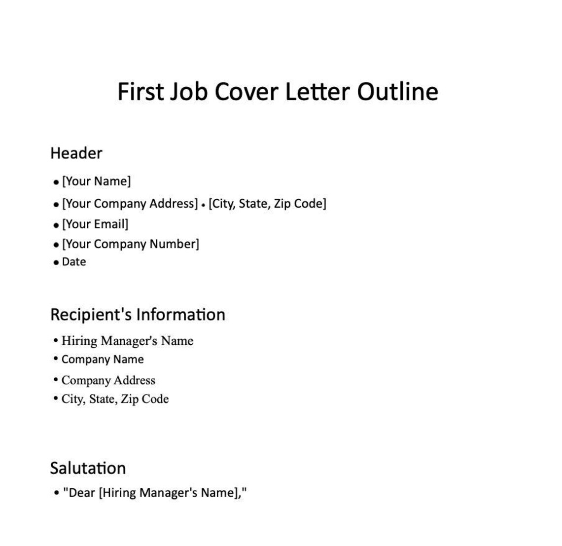 First Job Resume + Coverletter Template - Etsy