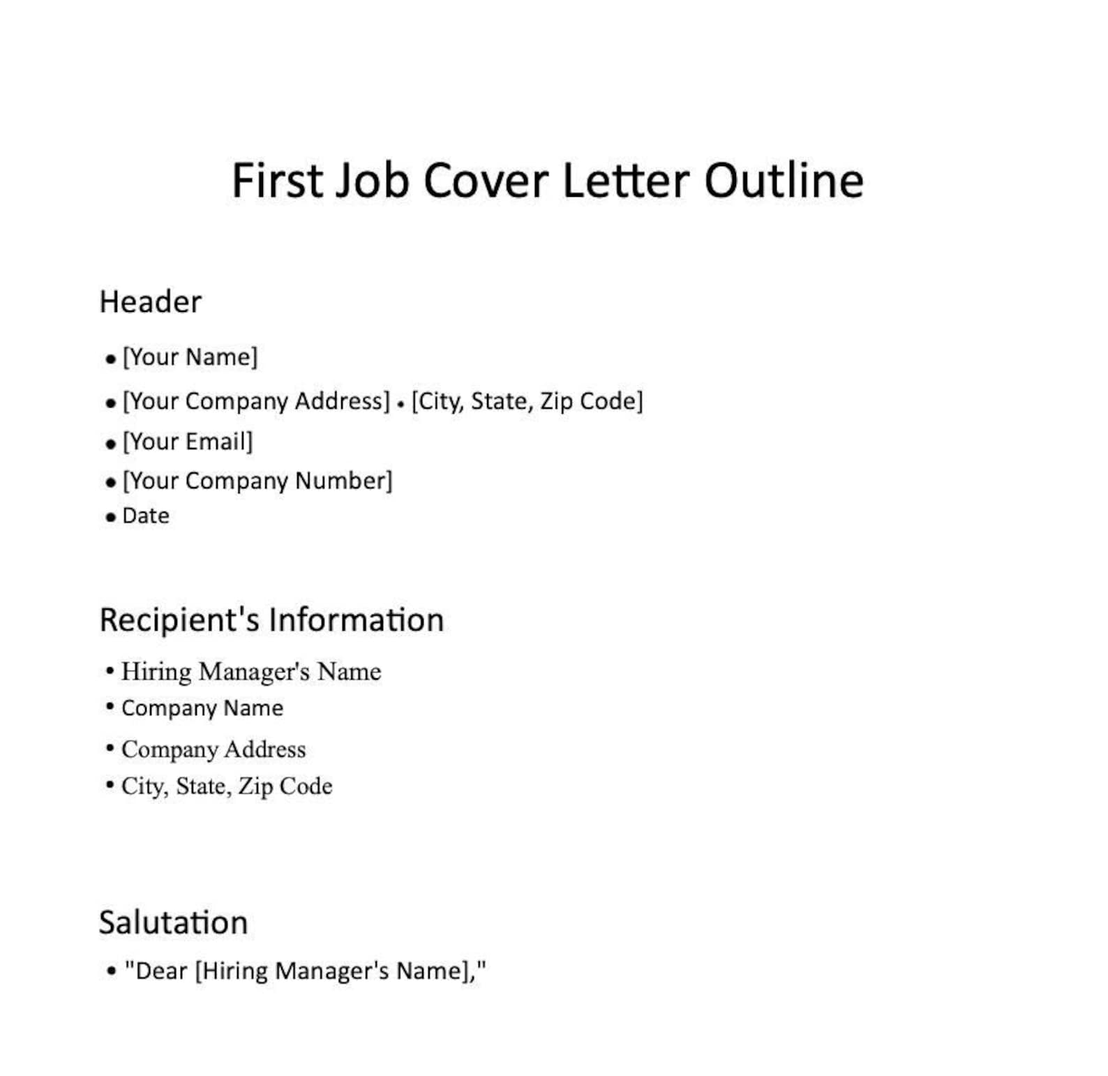 First Job Resume + Coverletter Template - Etsy