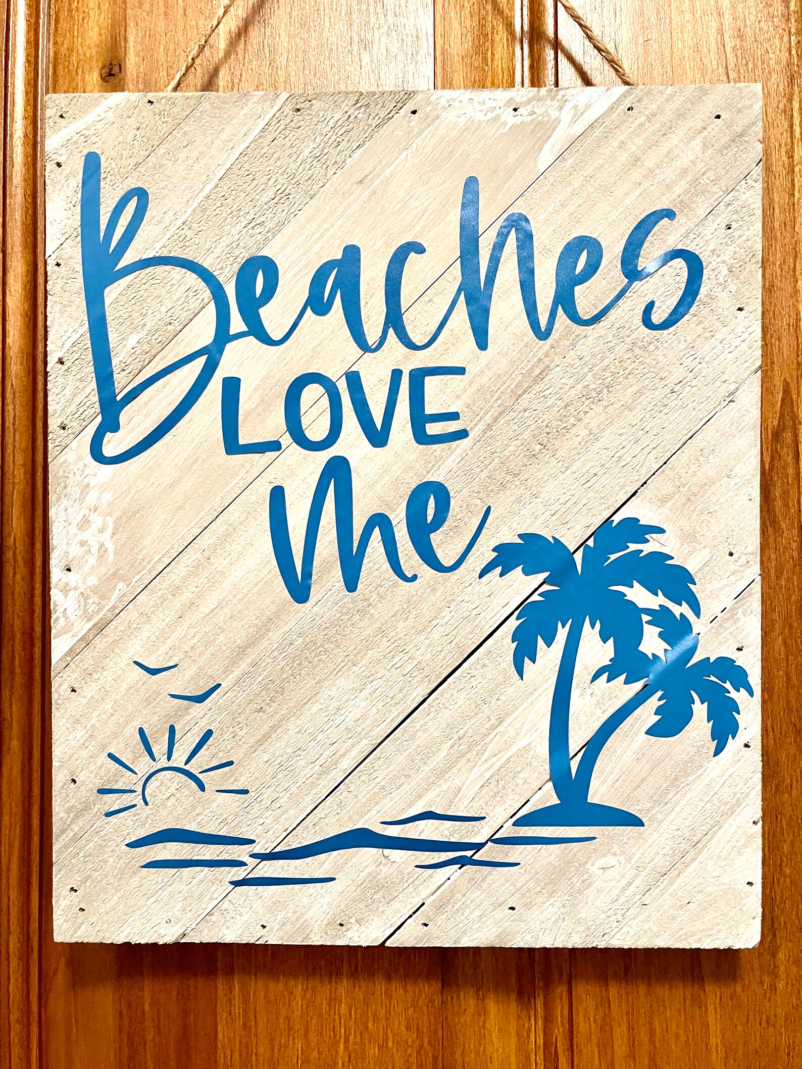 Handmade Wood Beach Wall Hanging -“beaches Love Me” - Etsy