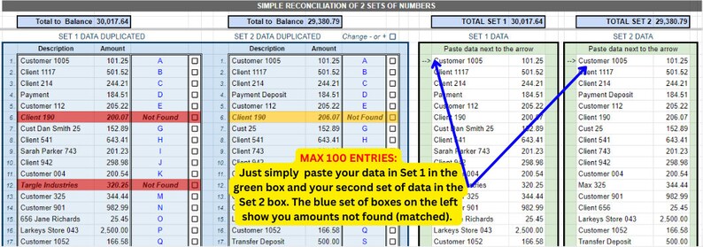 Reconciliation, 100 Entries, Google Sheets, Recon, Budget ...