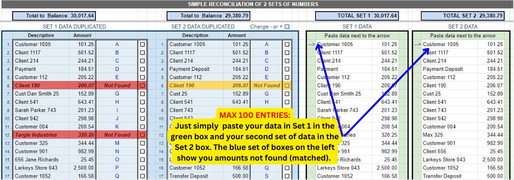 Reconciliation, 100 Entries, Google Sheets, Recon, Budget ...