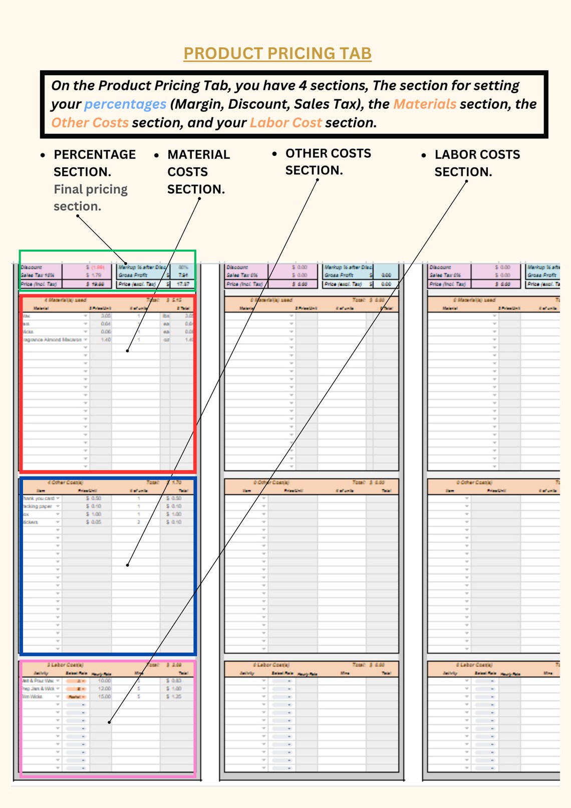 Pricing Calculator Spreadsheet, Product Pricing Calculator, Price ...