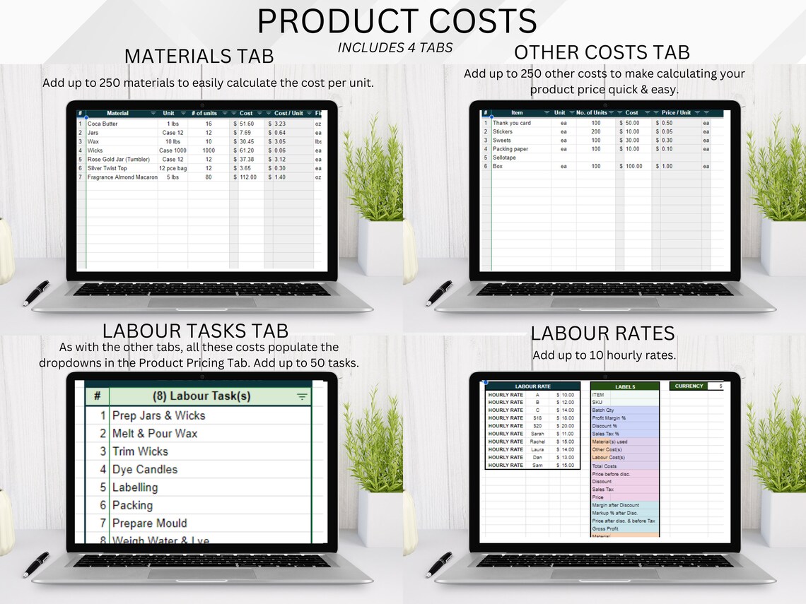 Pricing Calculator Spreadsheet, Product Pricing Calculator, Price ...