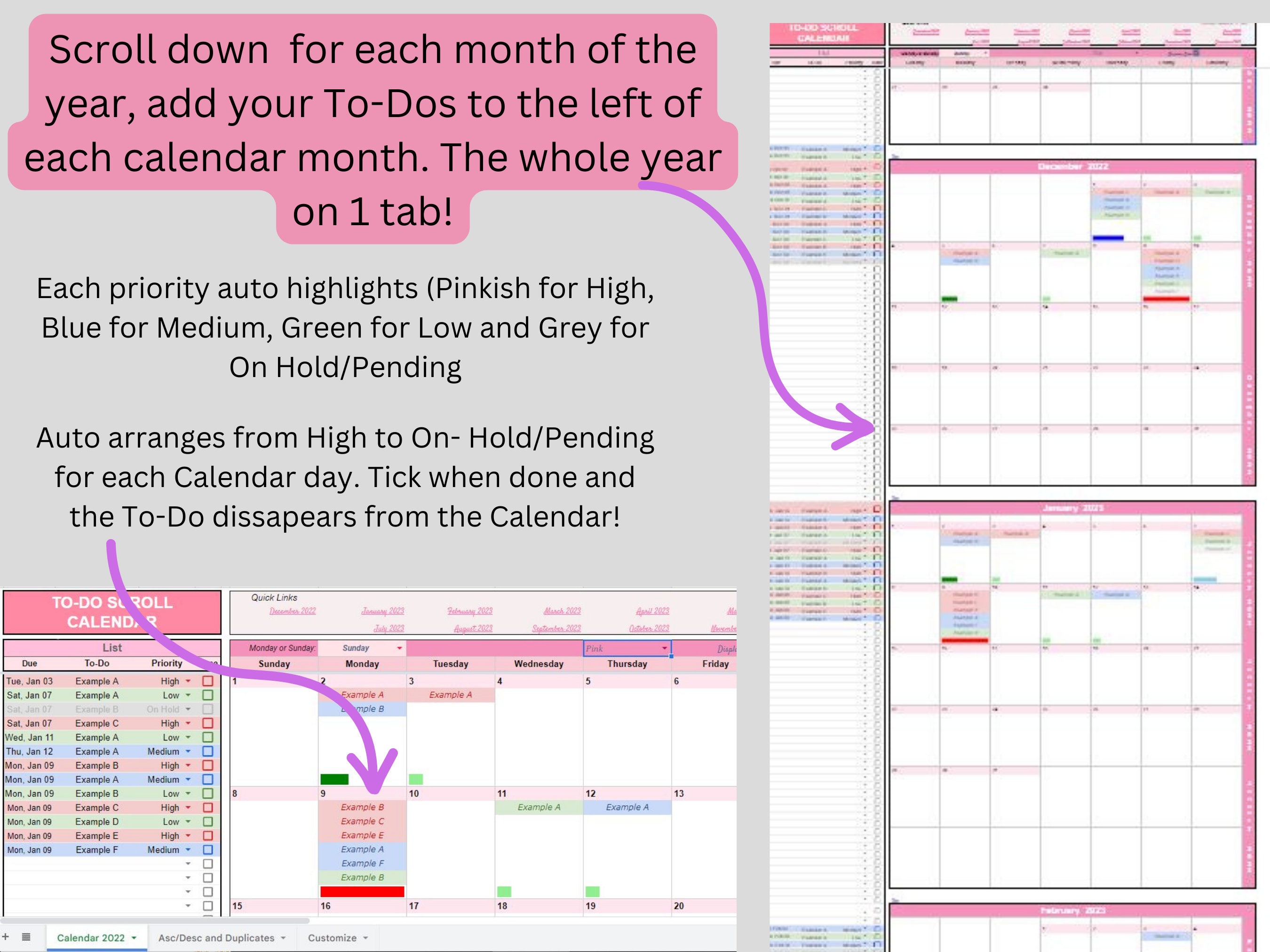 To-do Calendar, To-do Scroll Calendar, Sept 23 to Oct 24, To-do List ...