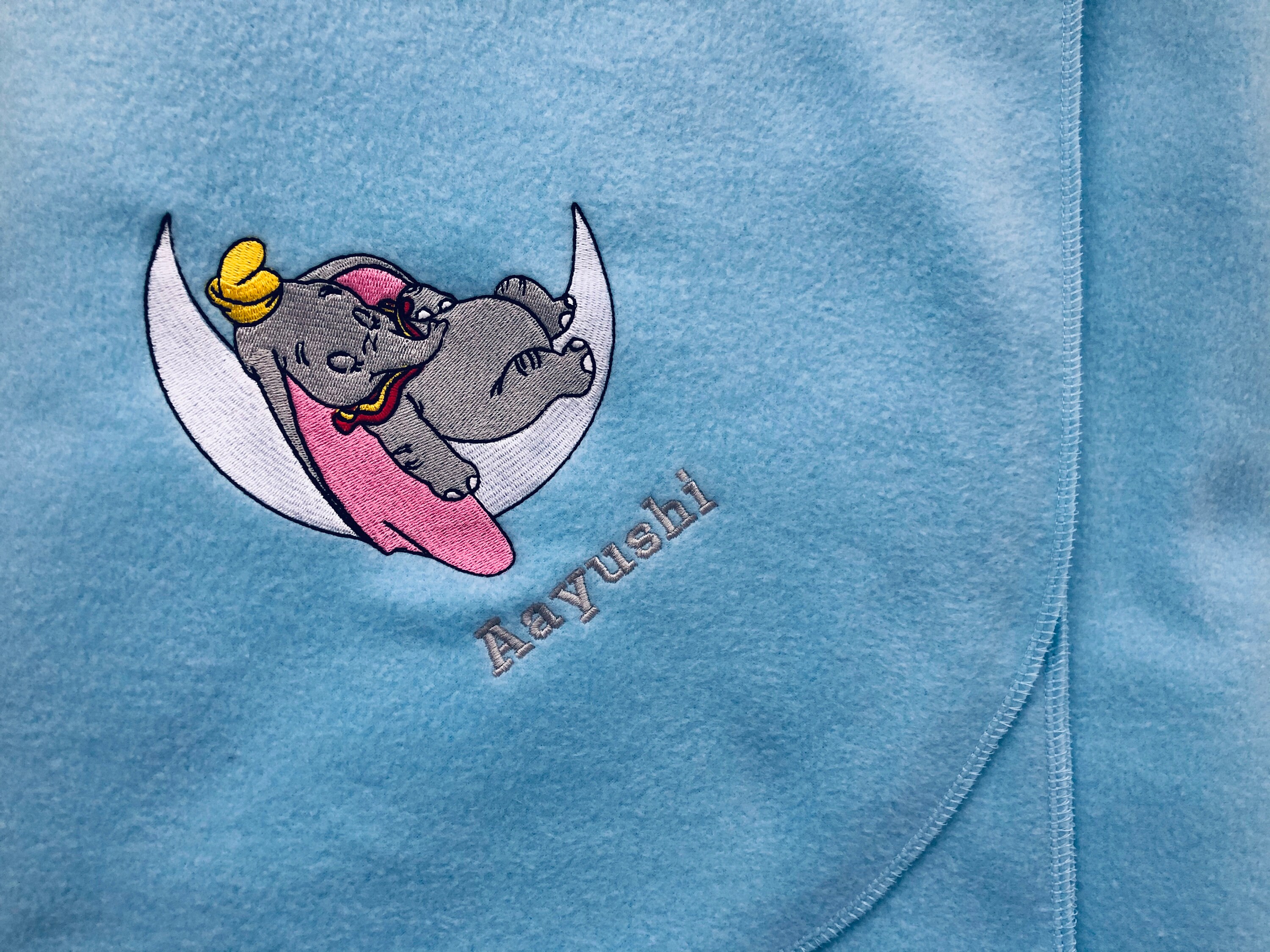 Dumbo Sleeping Personalised Embroidered Blanket or Towel - Etsy