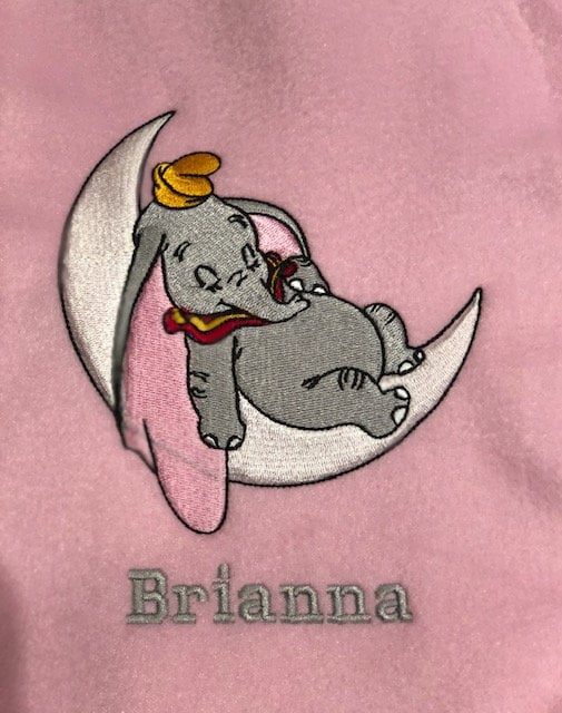 Dumbo Sleeping Personalised Embroidered Blanket or Towel - Etsy