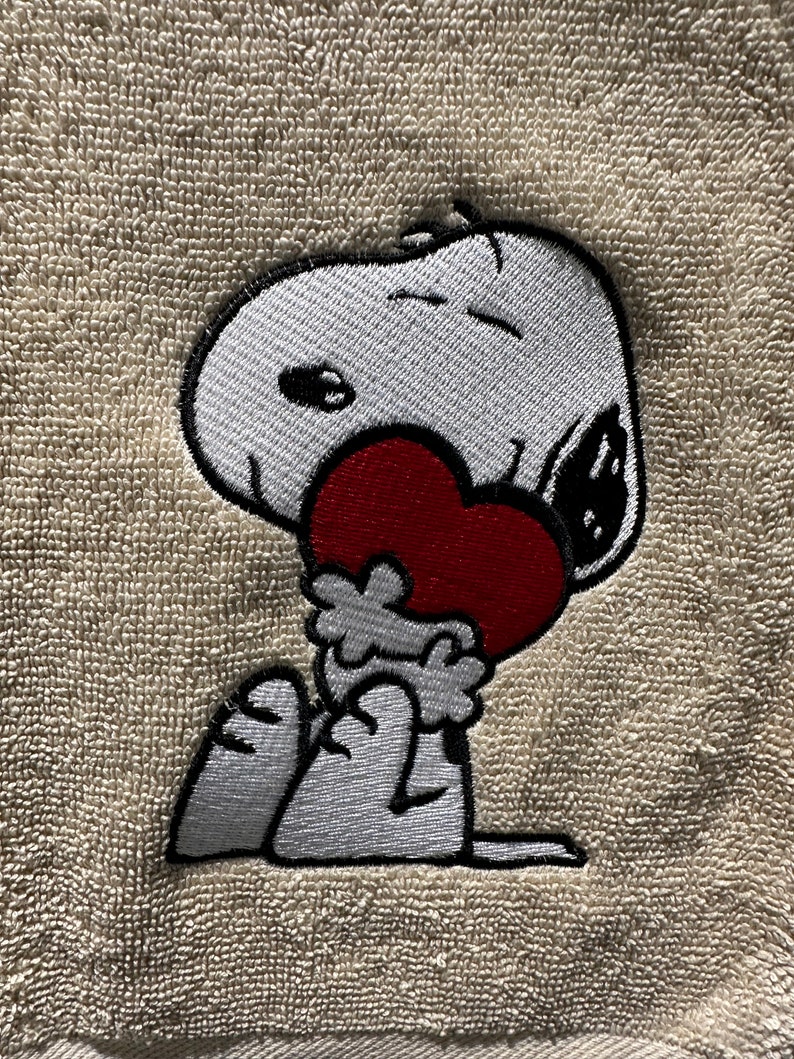 Snoopy With Heart Personalised Embroidered Blanket or Towel - Etsy