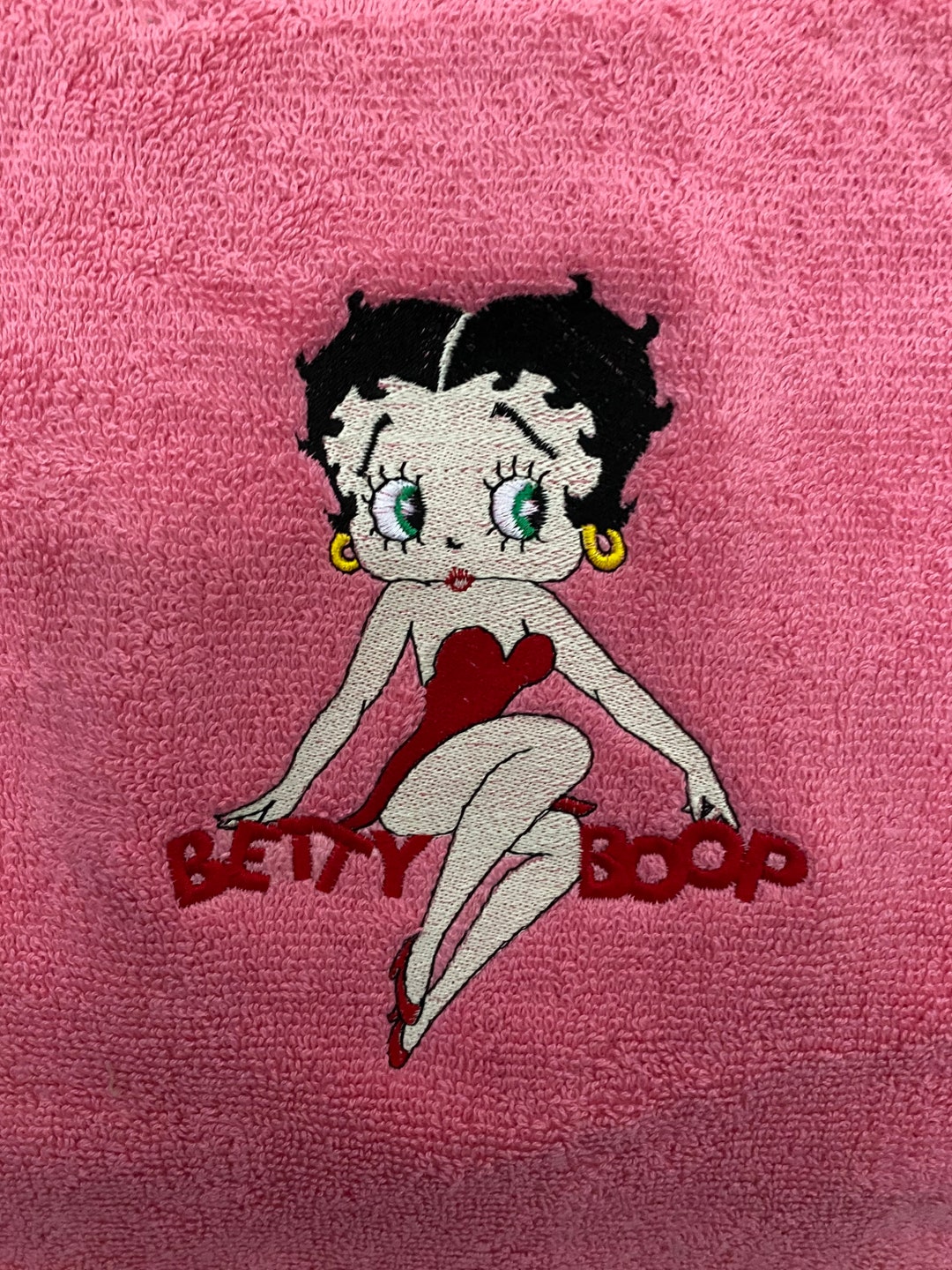 Betty Boop Personalised Embroidered Bath Towel Berry - Etsy