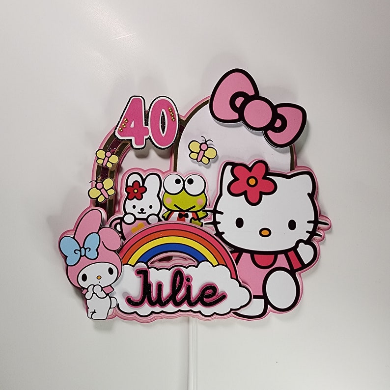Hello Kitty Cake Topper, Hello Kitty Party Decor, Sanrio Party Theme ...