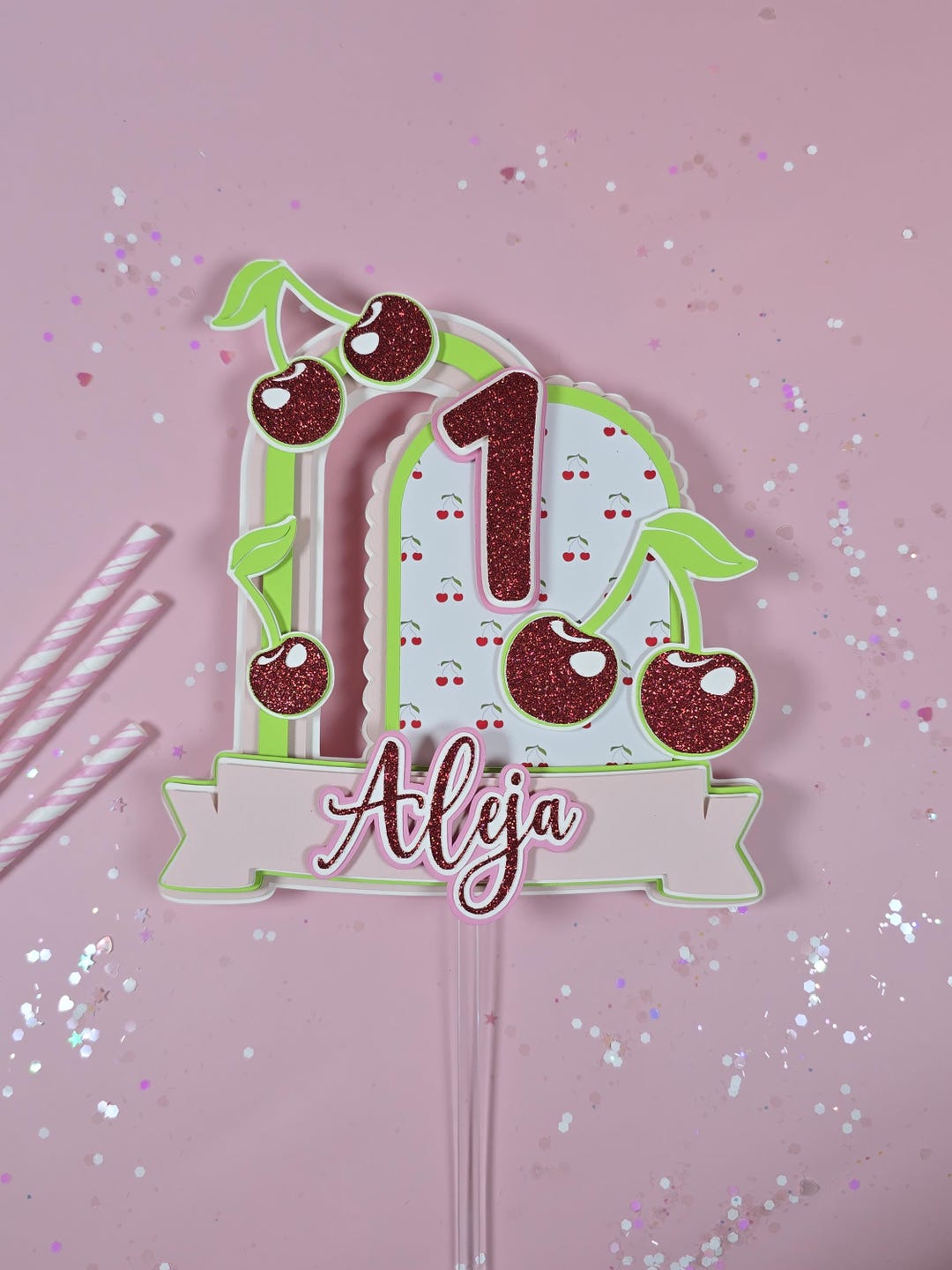 Cherry on Top Cake Topper Cherry Theme Party Cherry Coquette Topper ...