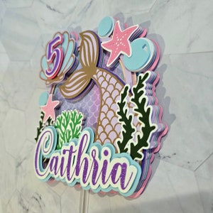 Mermaid Cake Topper, Under the Sea Party Decoration, Mermaid Birthday ...