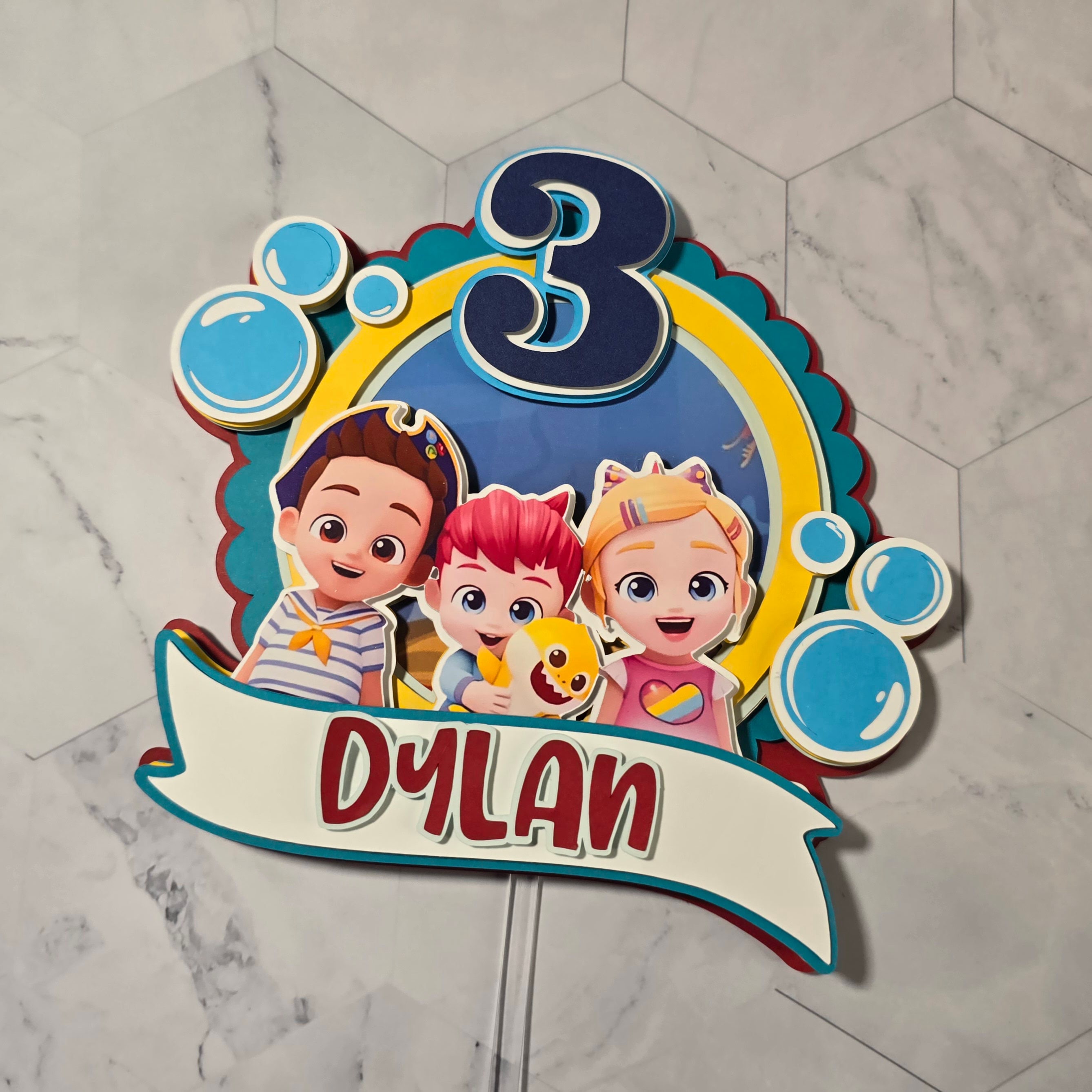 Bebefinn Cake Topper Party Decoration Baby Shark Bebefin Custom Design ...