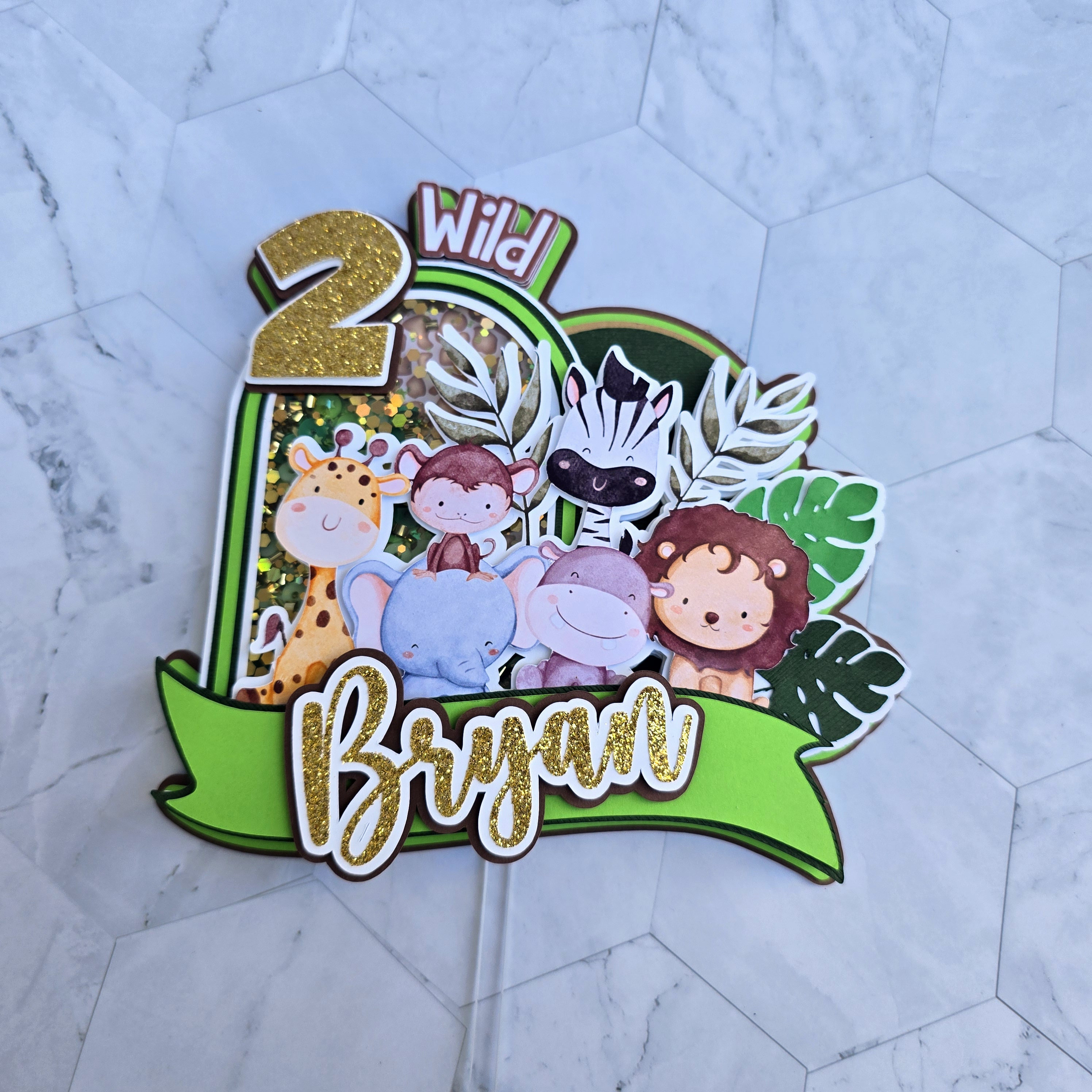 Two Wild Cake Topper Safari Cake Topper Safari Birthday Safari Theme ...