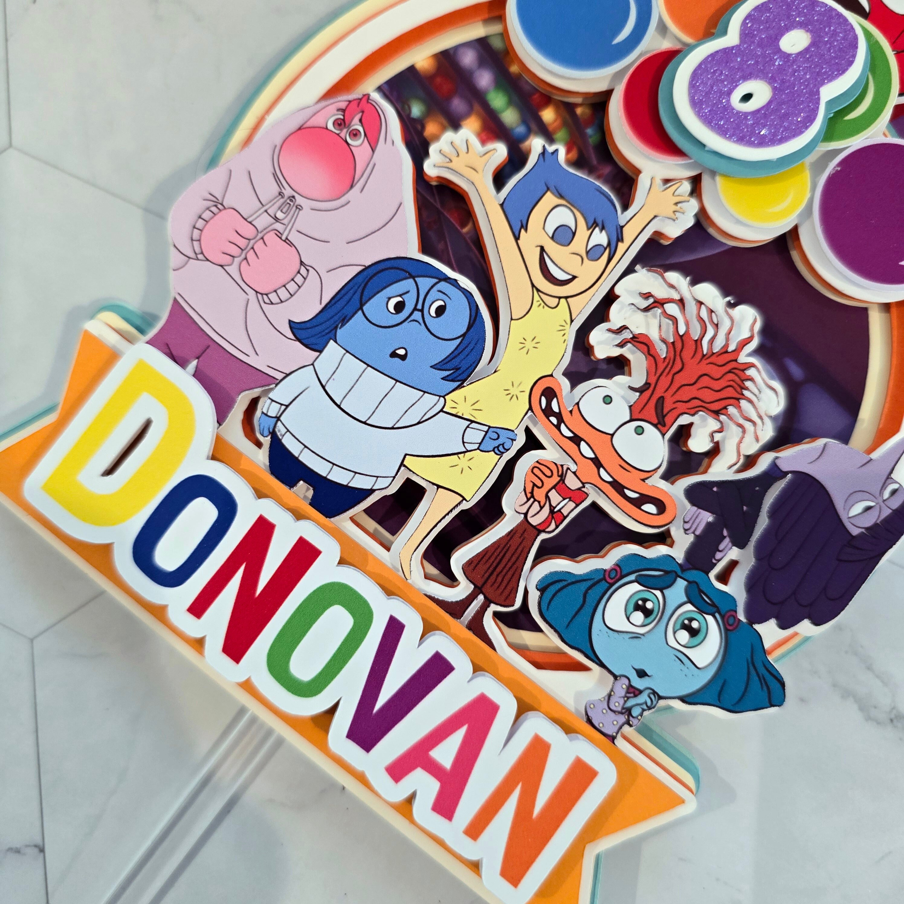 Inside Out Cake Topper Inside Out 2 Birthday Inside Out Party Theme ...