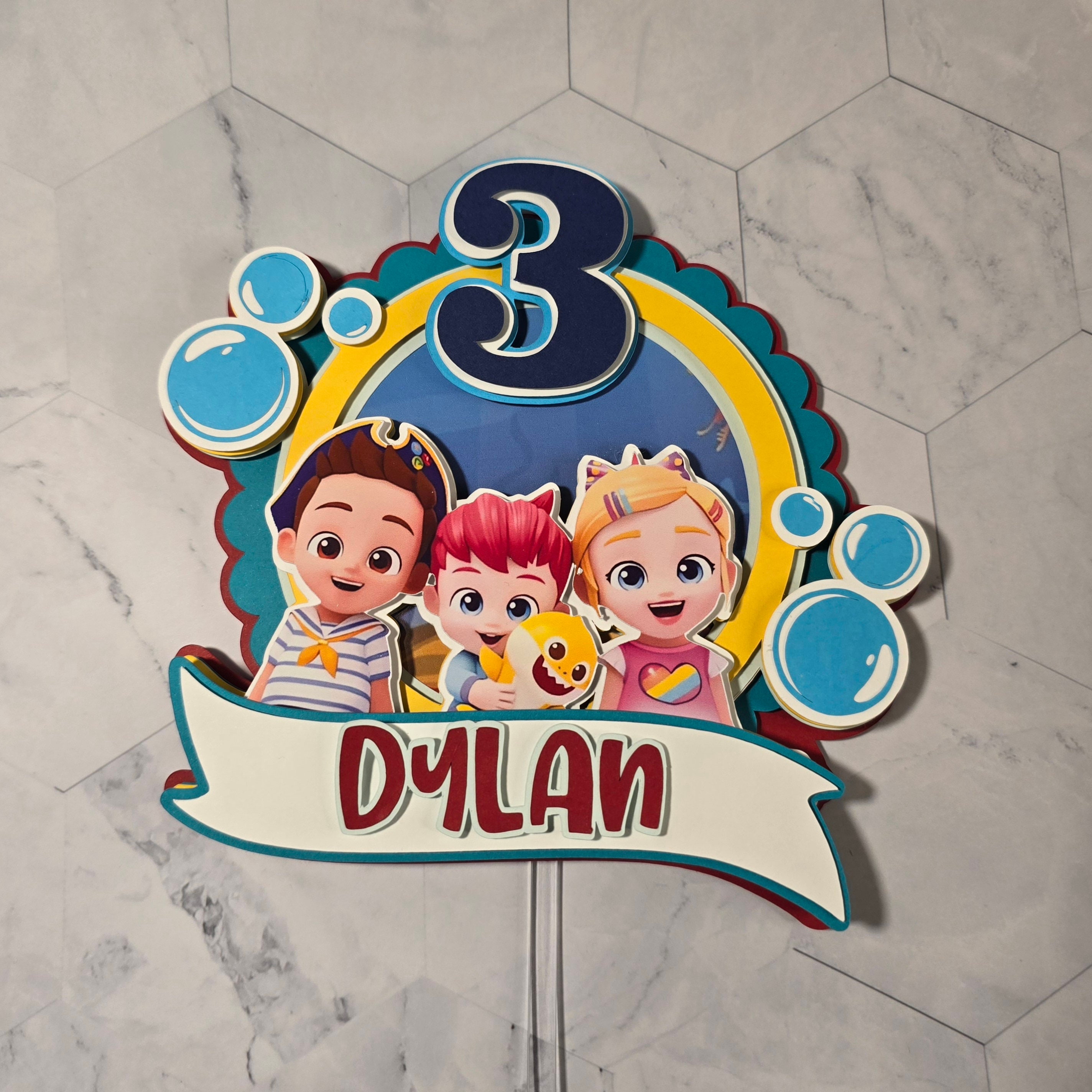 Bebefinn Cake Topper Party Decoration Baby Shark Bebefin Custom Design ...