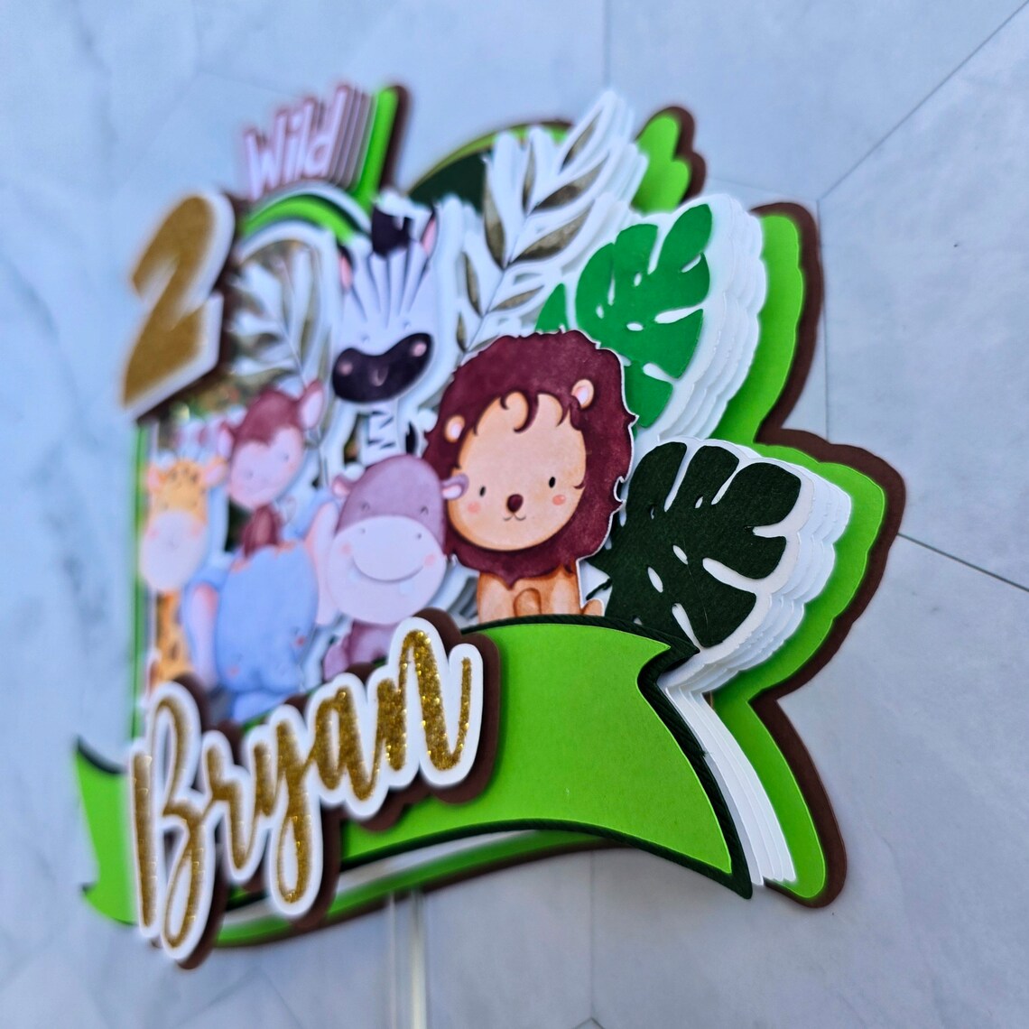 Two Wild Cake Topper Safari Cake Topper Safari Birthday Safari Theme ...