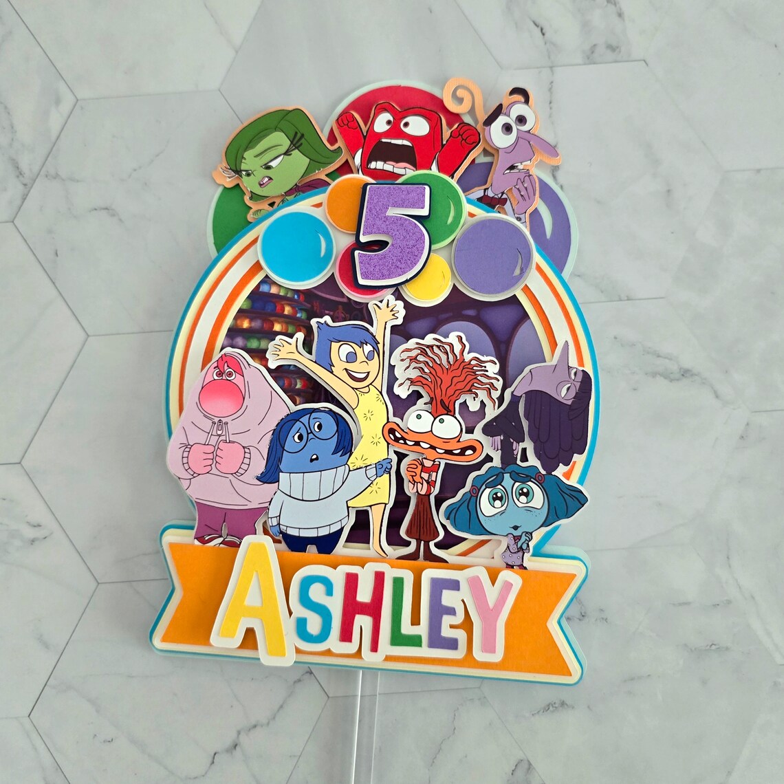 Inside Out Cake Topper Inside Out 2 Birthday Inside Out Party Theme ...