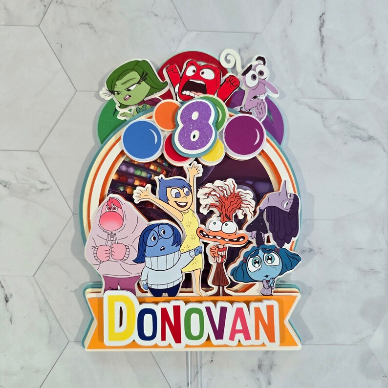 Inside Out Cake Topper Inside Out 2 Birthday Inside Out Party Theme ...