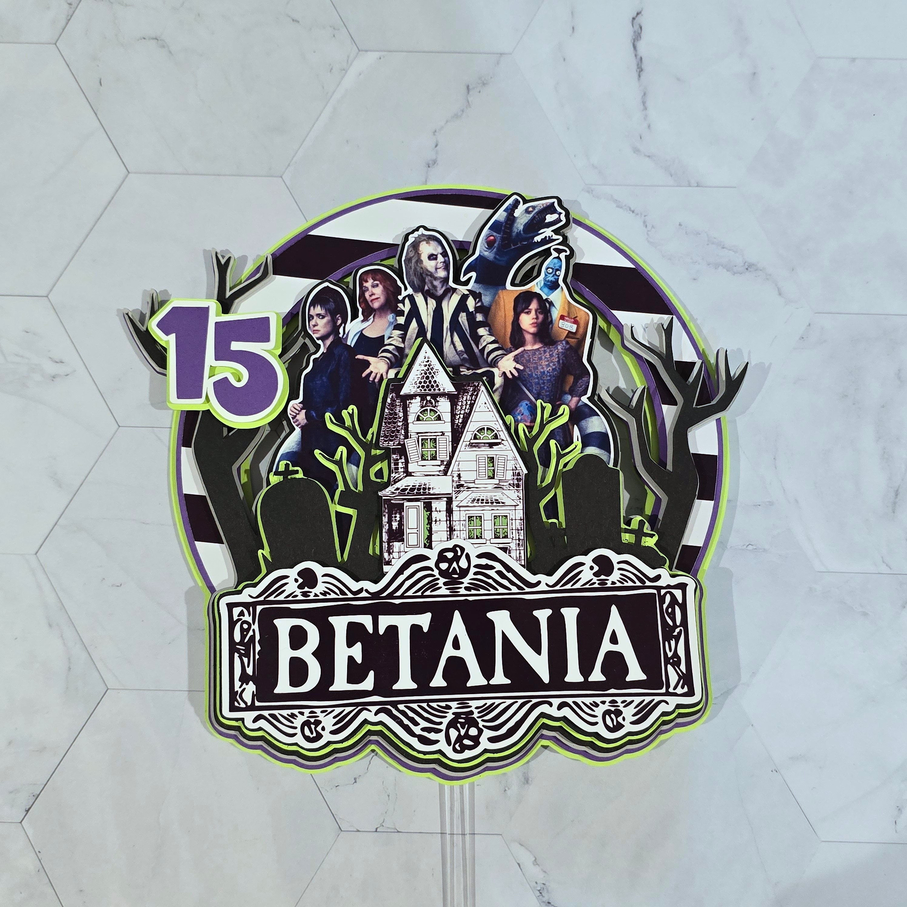 Beetlejuice Cake Topper Beetlejuice Birthday Beetlejuice Theme Party ...