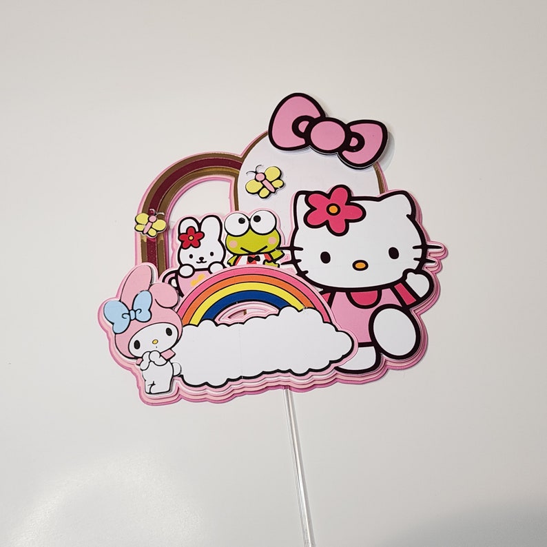 Hello Kitty Cake Topper, Hello Kitty Party Decor, Sanrio Party Theme ...