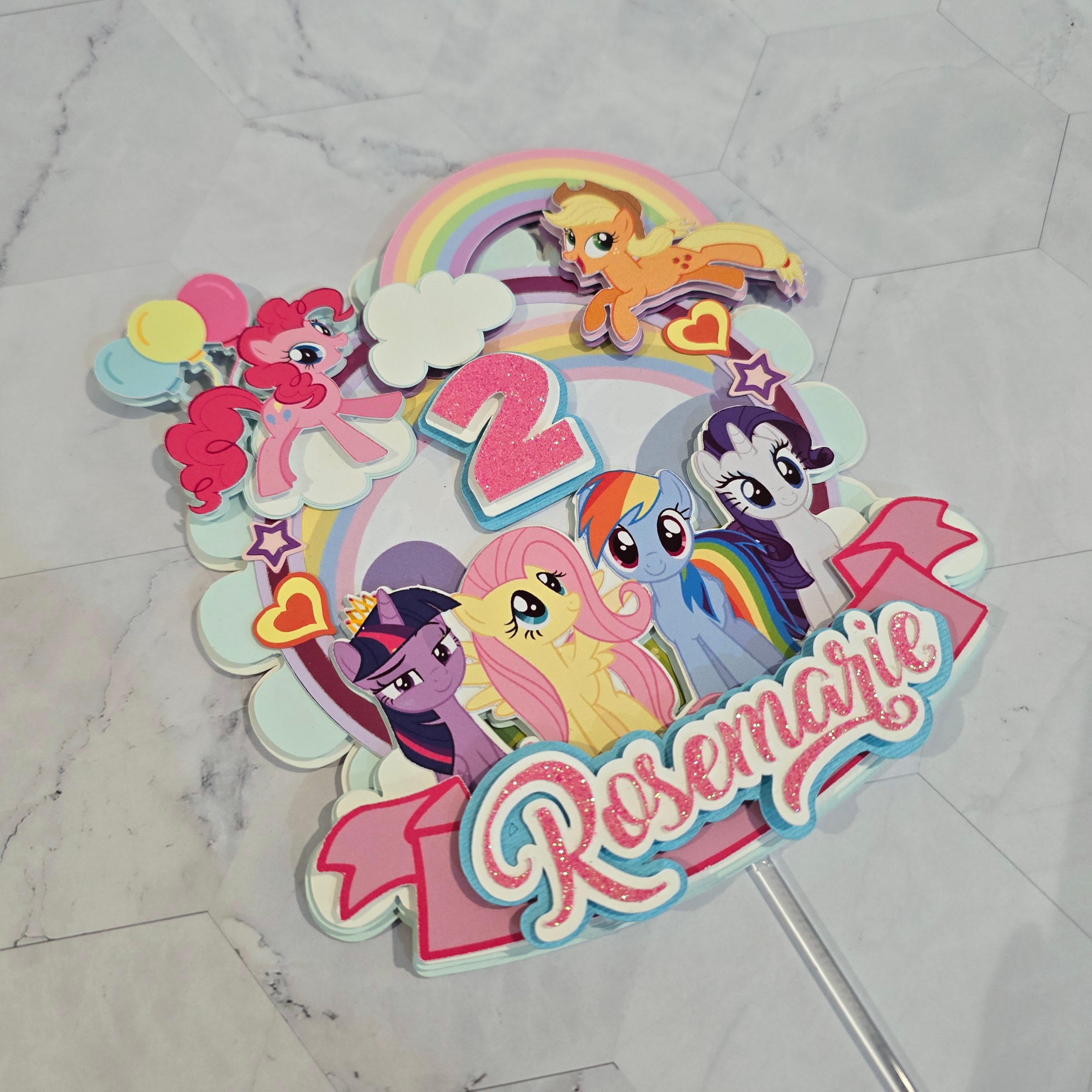 My Little Pony Cake Topper, Pinkie Pie Rainbow Dash Cake Topper, My ...