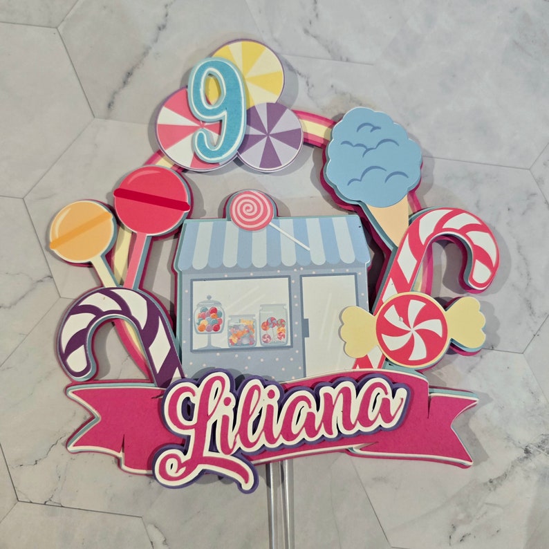 Candyland Cake Topper, Candy and Icecream Theme Party, Ice Cream Cake ...