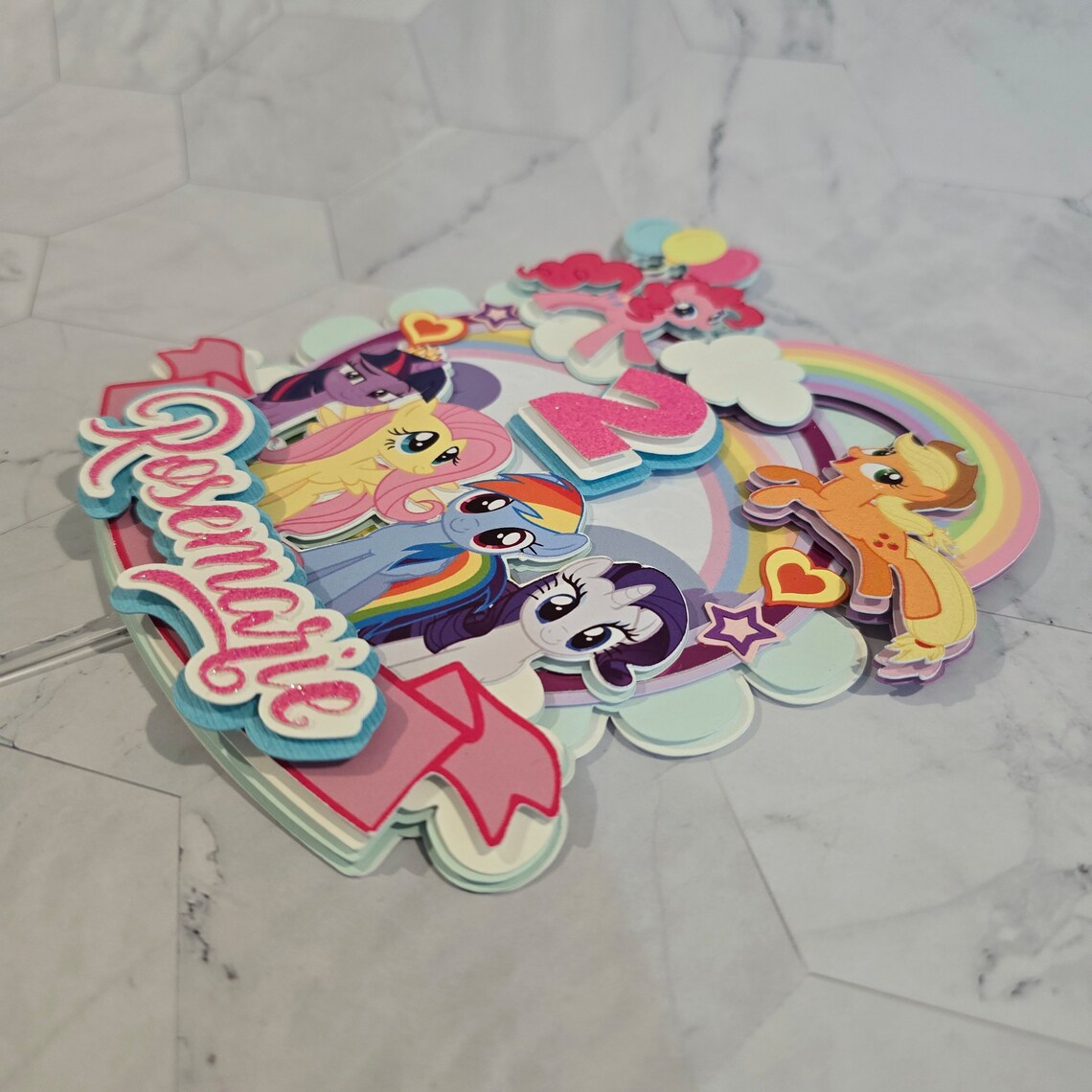 My Little Pony Cake Topper, Pinkie Pie Rainbow Dash Cake Topper, My ...