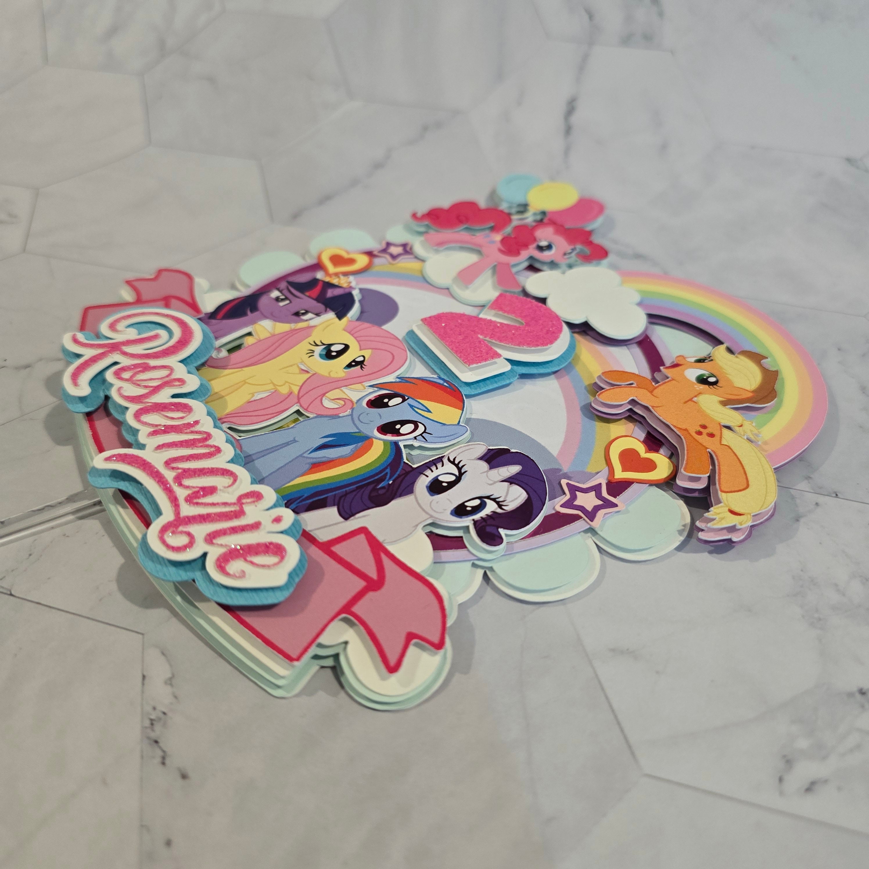 My Little Pony Cake Topper, Pinkie Pie Rainbow Dash Cake Topper, My ...
