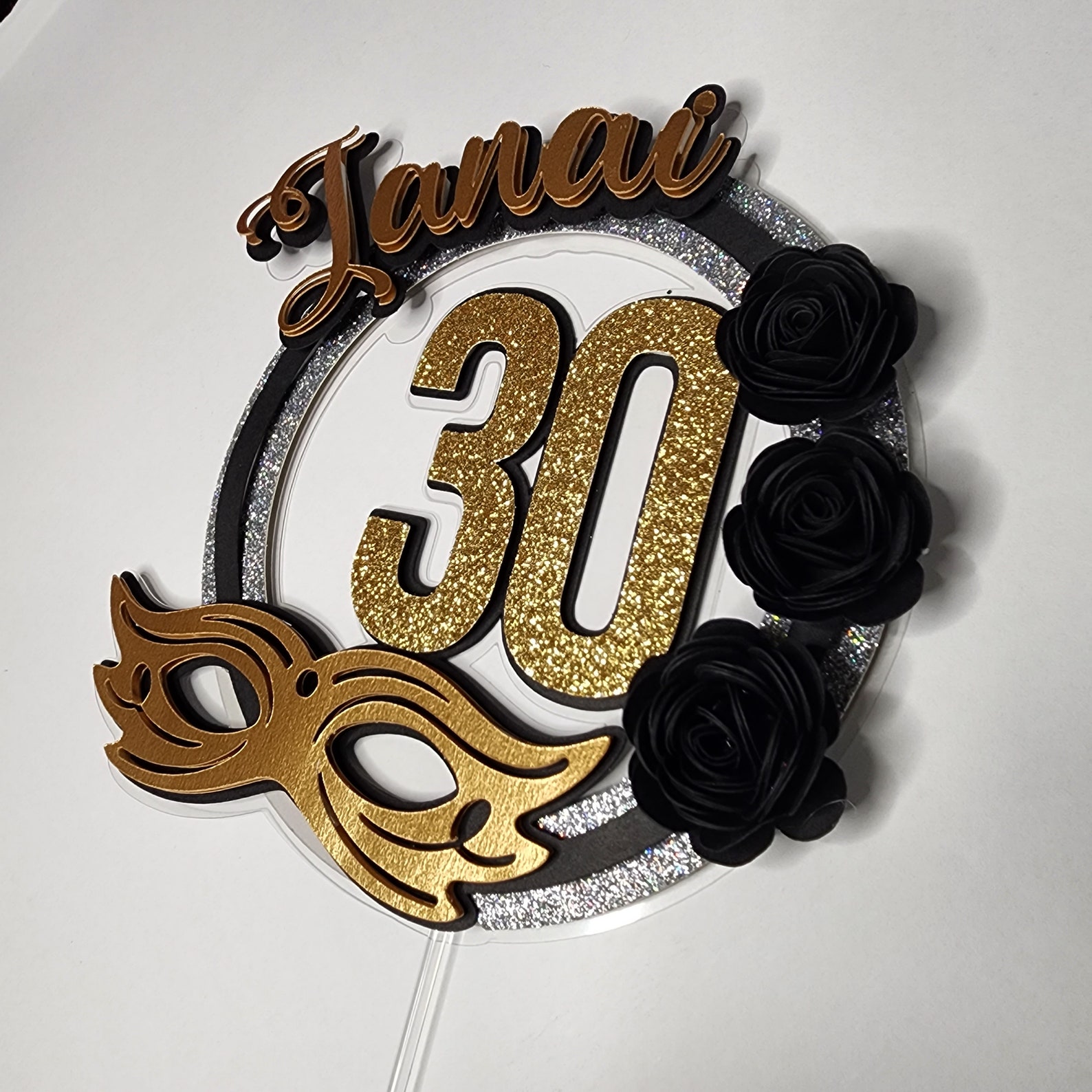 Masquerade Cake Topper Birthday Party Cake Decoration Decorations ...