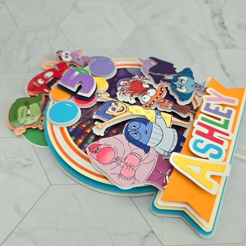 Inside Out Cake Topper Inside Out 2 Birthday Inside Out Party Theme ...