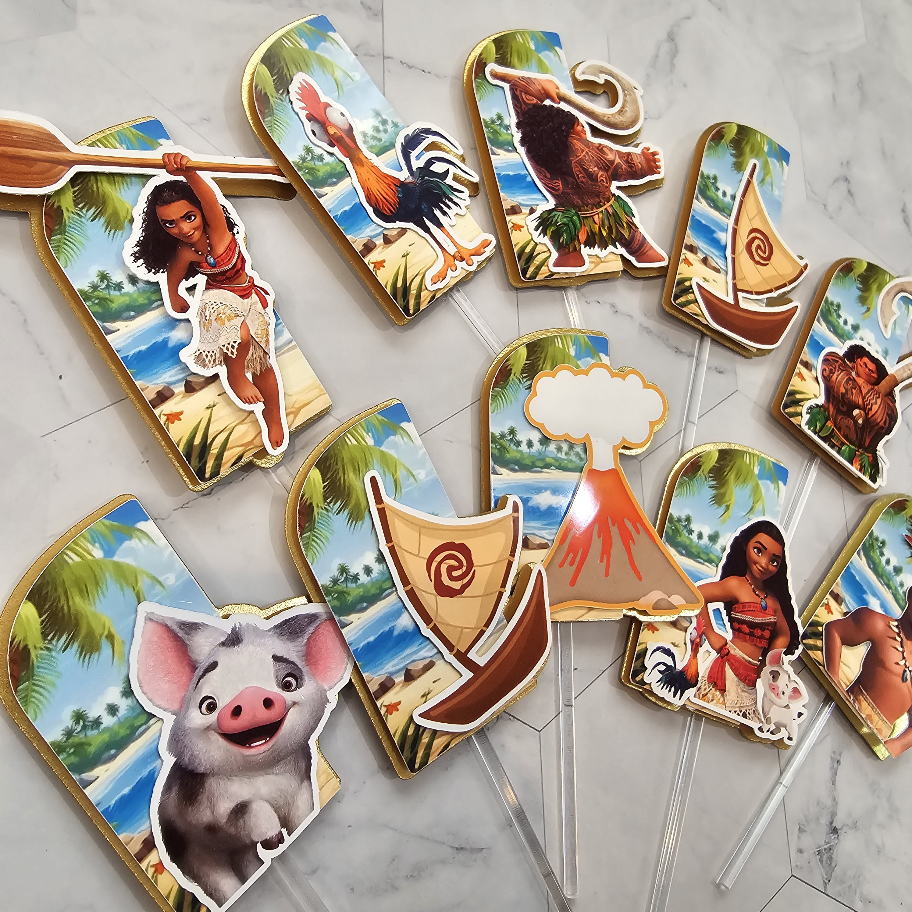 Moana Cupcake Toppers, Moana Mini Toppers for Dessert, Moana Birthday ...