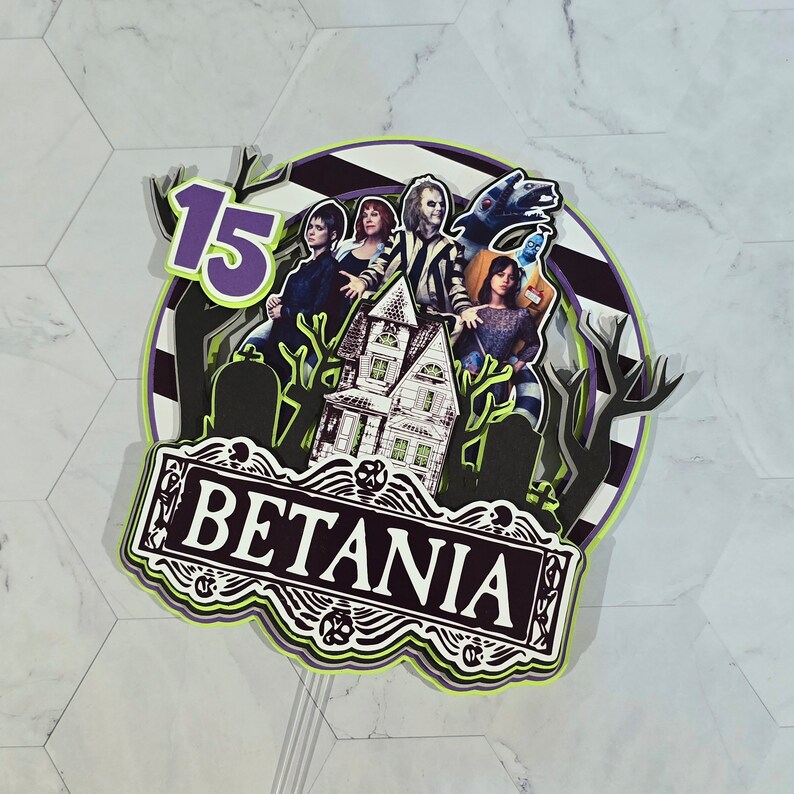 Beetlejuice Cake Topper Beetlejuice Birthday Beetlejuice Theme Party ...