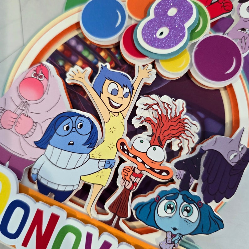 Inside Out Cake Topper Inside Out 2 Birthday Inside Out Party Theme ...