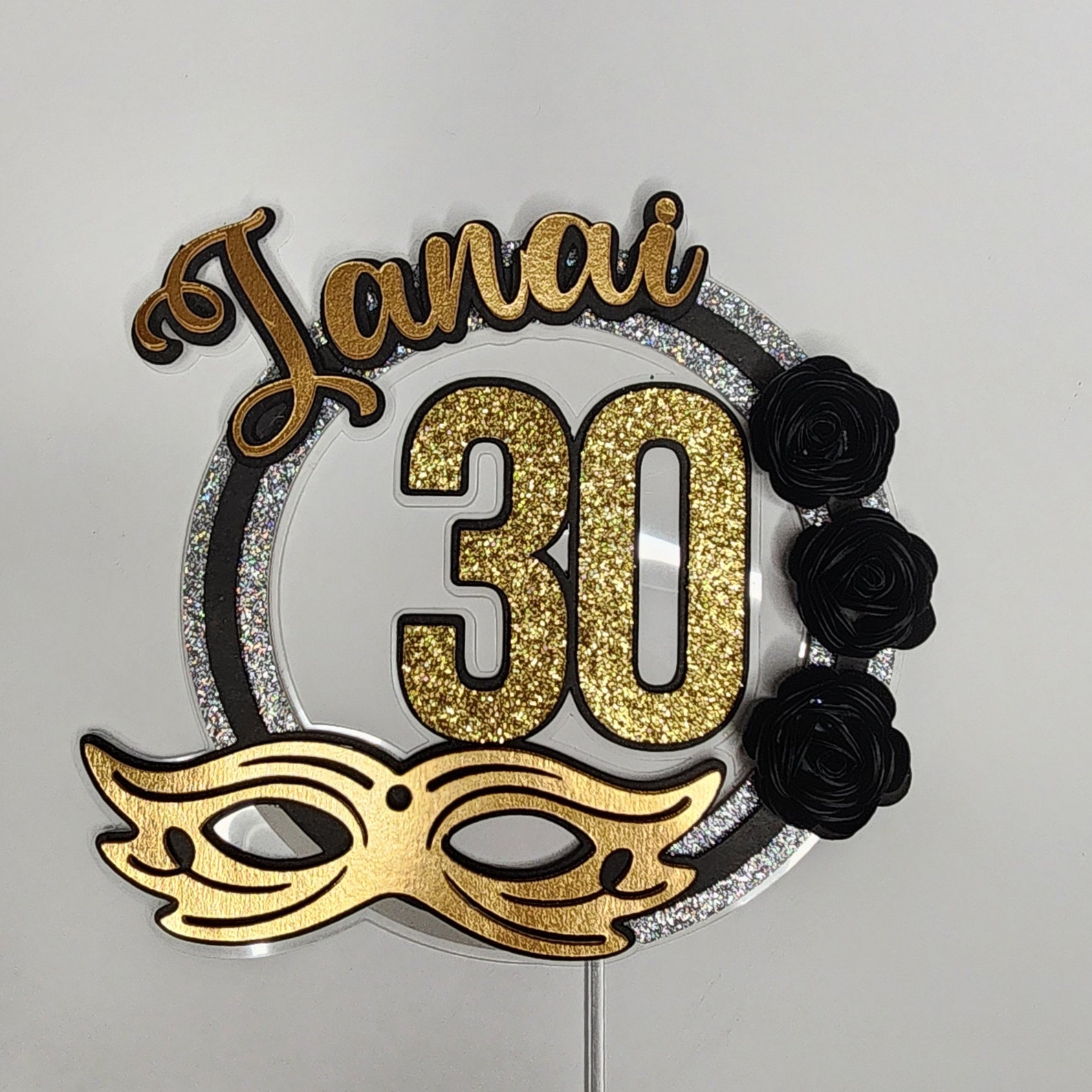 Masquerade Cake Topper Birthday Party Cake Decoration Decorations ...