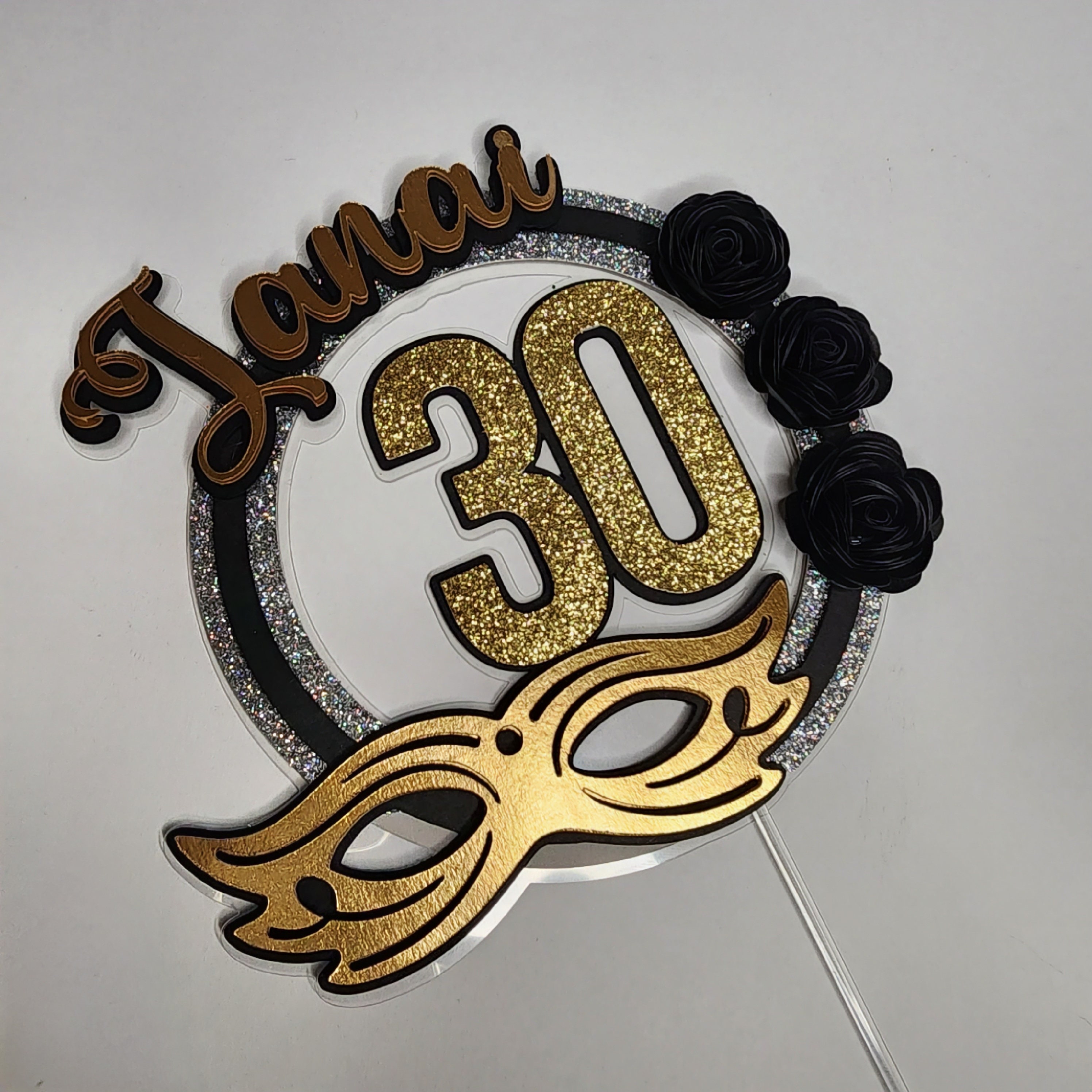 Masquerade Cake Topper Birthday Party Cake Decoration Decorations ...