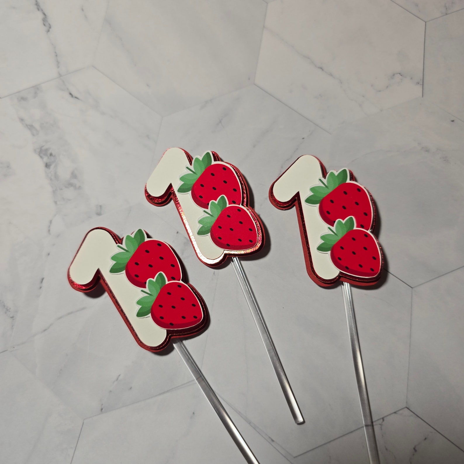 Berry First Birthday Cake Topper Strawberry Birthday Decor Berry Party ...
