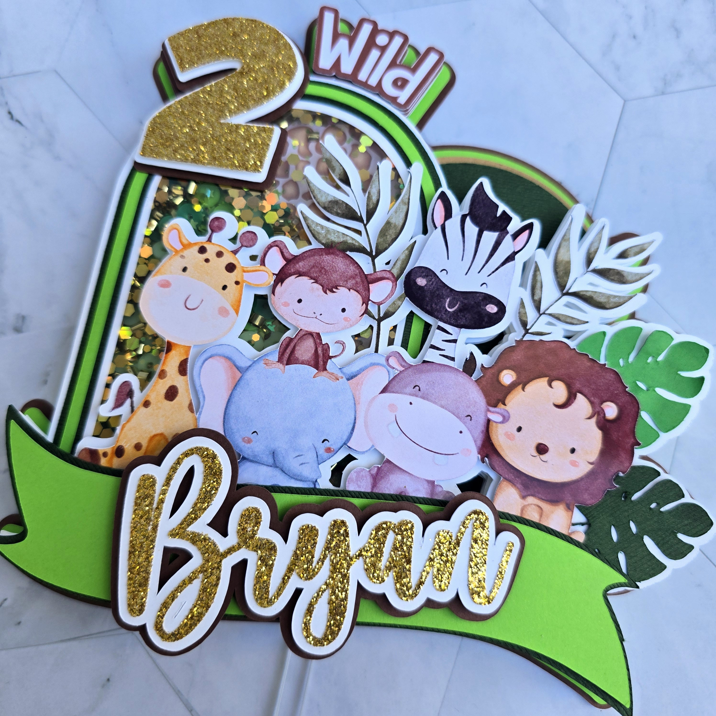 Two Wild Cake Topper Safari Cake Topper Safari Birthday Safari Theme ...