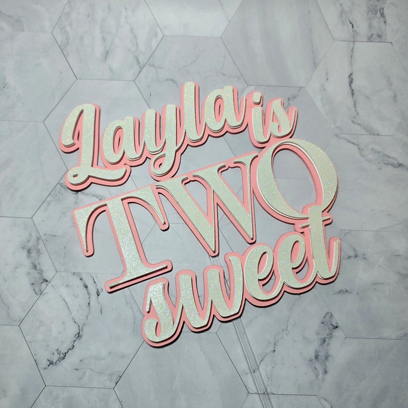 Two Sweet Cake Topper, Two Sweet Theme Party, Two Sweet Topper ...