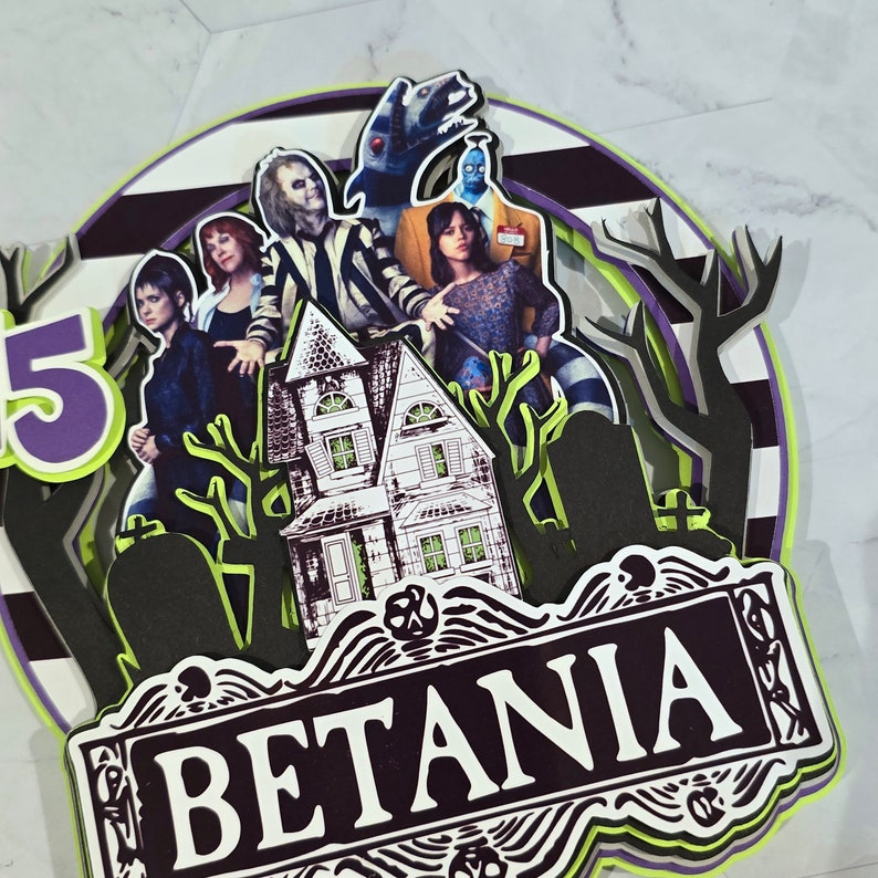 Beetlejuice Cake Topper Beetlejuice Birthday Beetlejuice Theme Party ...