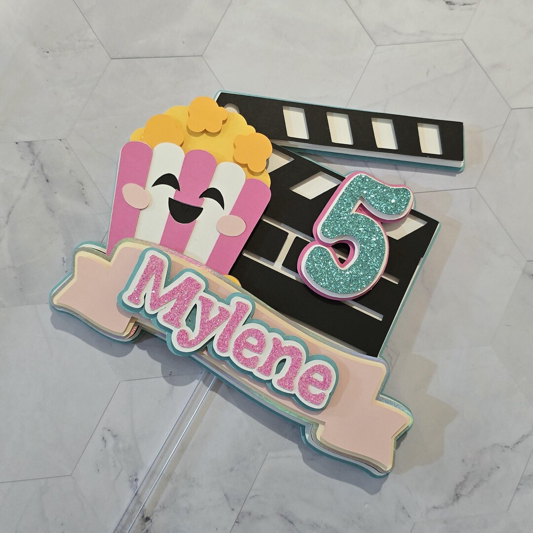 Movie Theme Cake Topper Movie Party, Movie Birthday Movie Night Decor ...