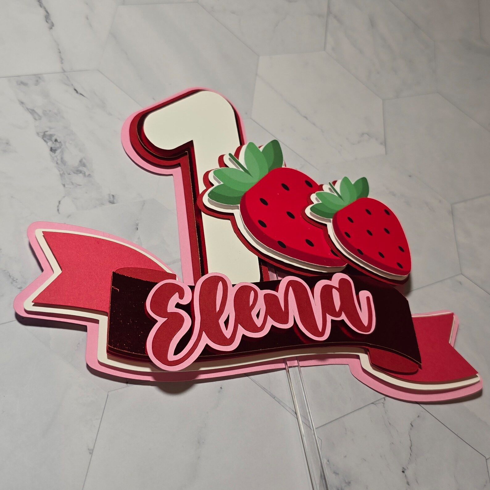 Berry First Birthday Cake Topper Strawberry Birthday Decor Berry Party ...