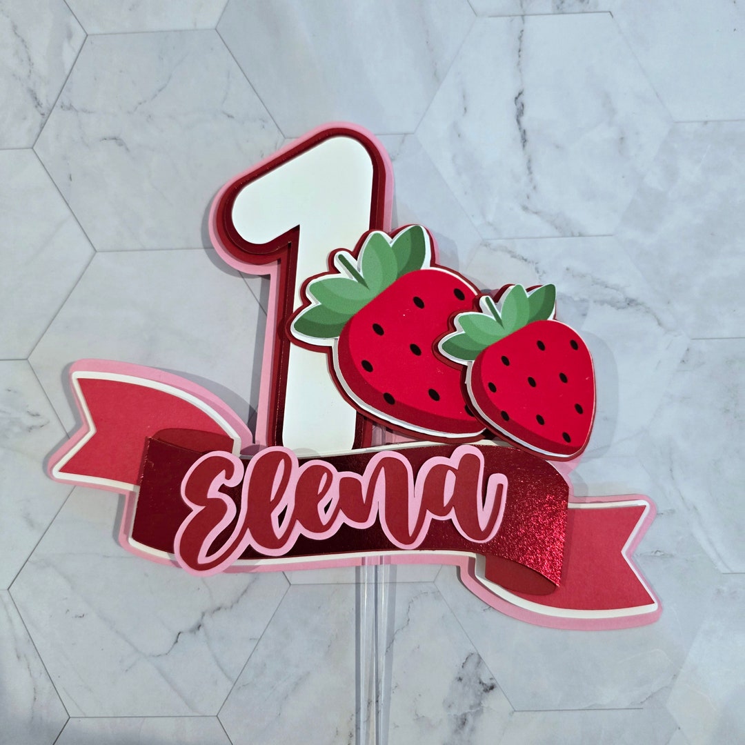 My Berry First Birthday Cake Topper Strawberry Birthday Decor Berry ...