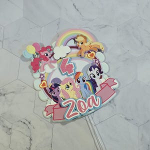 My Little Pony Cake Topper, Pinkie Pie Rainbow Dash Cake Topper, My ...