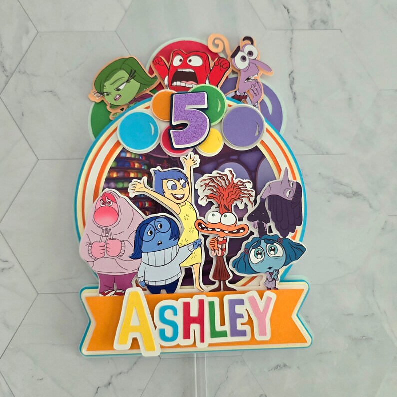 Inside Out Cake Topper Inside Out 2 Birthday Inside Out Party Theme ...