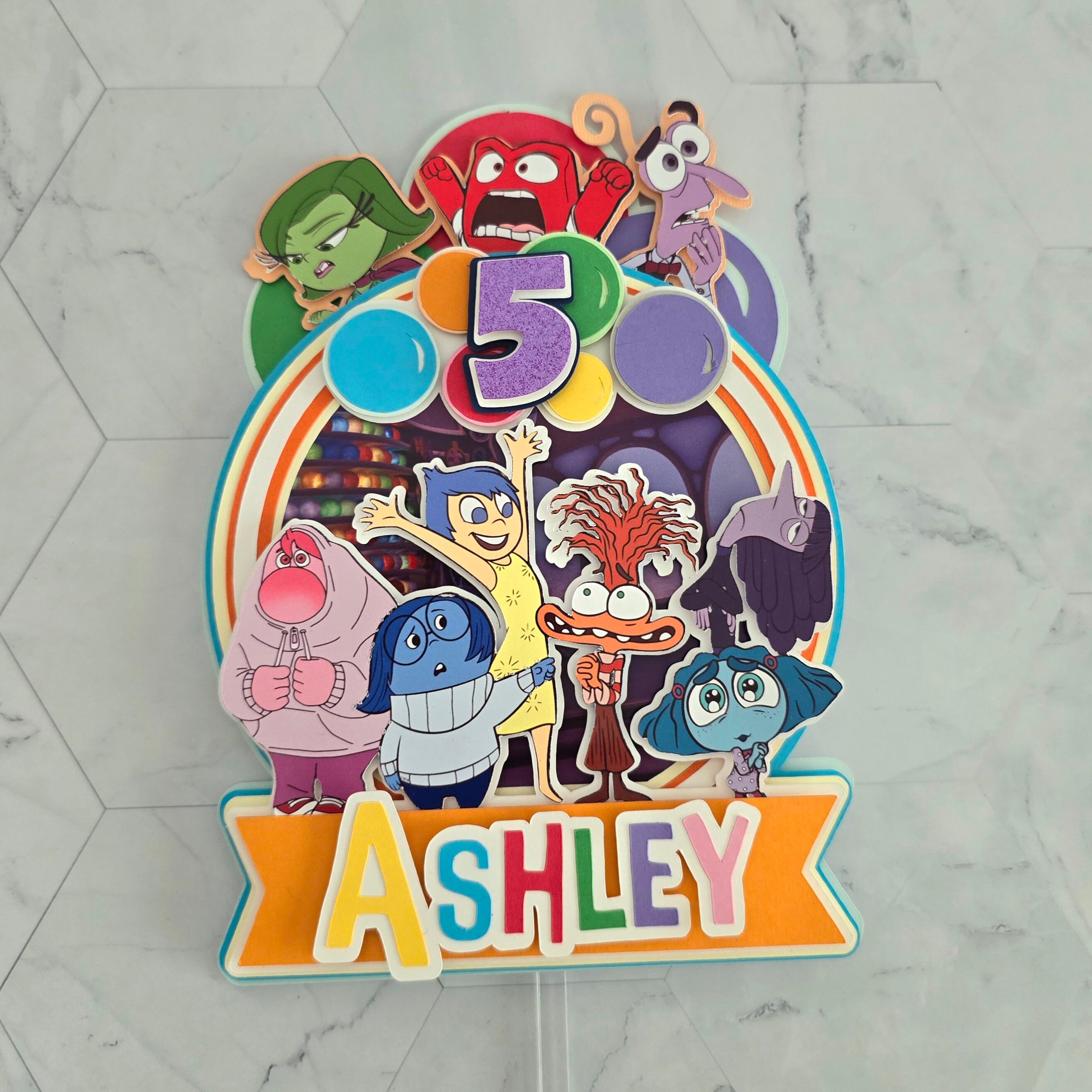 Inside Out Cake Topper Inside Out 2 Birthday Inside Out Party Theme ...