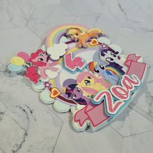 My Little Pony Cake Topper, Pinkie Pie Rainbow Dash Cake Topper, My ...