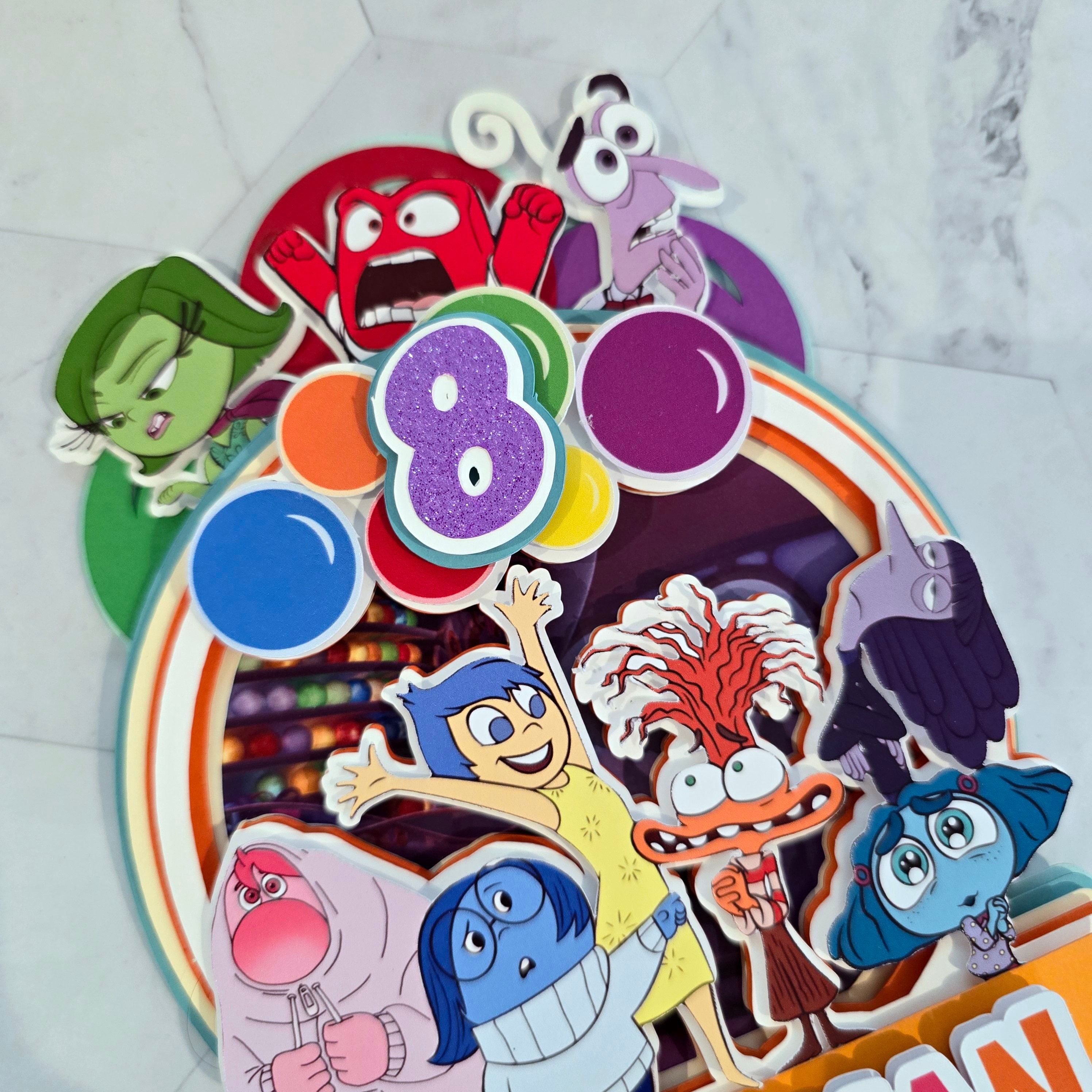 Inside Out Cake Topper Inside Out 2 Birthday Inside Out Party Theme ...